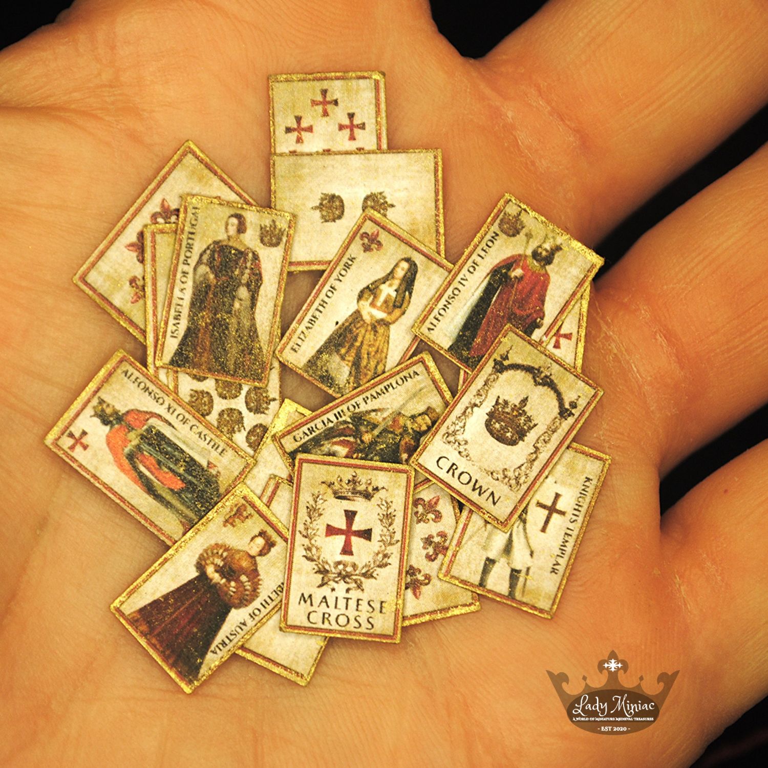 Mini Medieval Playing Cards & Box - Lady Miniac