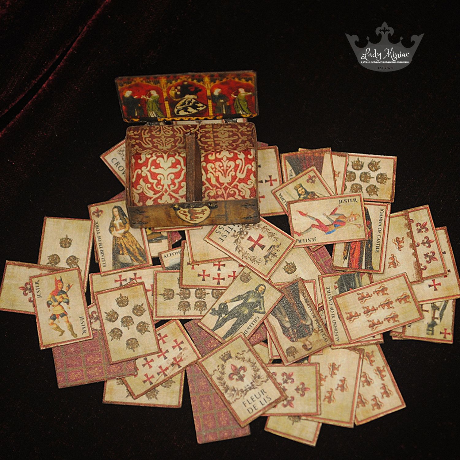 Mini Medieval Playing Cards & Box - Lady Miniac